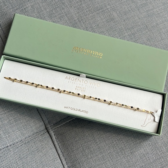 Argento Vivo | Jewelry | Argentine Vivo 4k Gold Plated Anklet | Poshmark